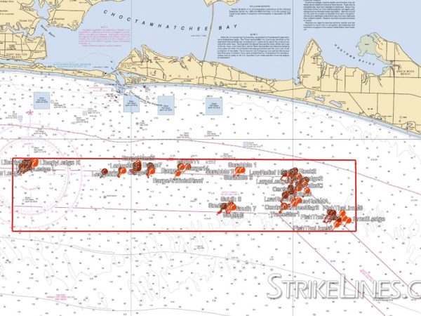 Destin, FL – Okaloosa County Artificial Reefs – StrikeLines Fishing Charts