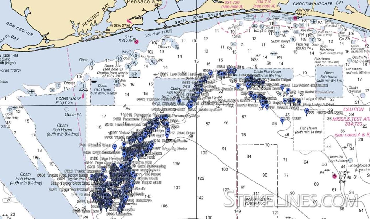 Shelf Edge Pensacola – StrikeLines Fishing Charts