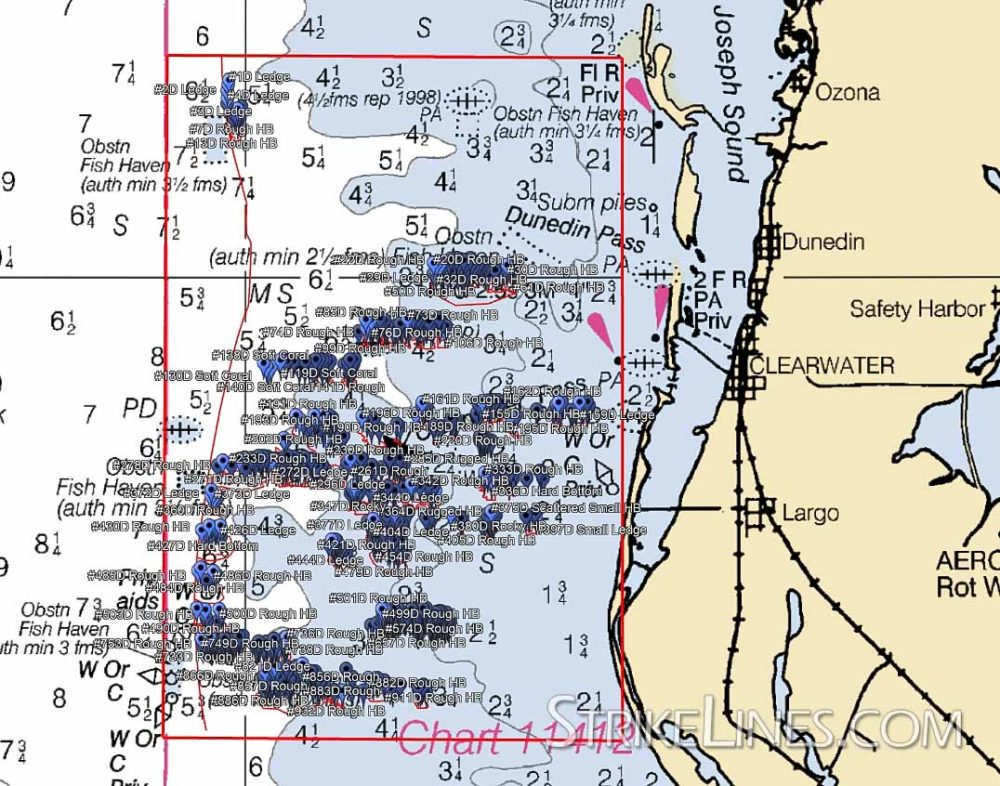 Clearwater Nearshore – StrikeLines Fishing Charts