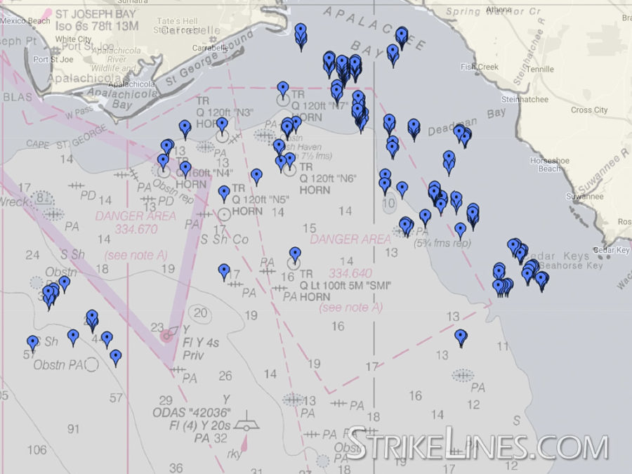 Gulf of Mexico Oil Rig Platforms & Pipelines – StrikeLines Fishing Charts