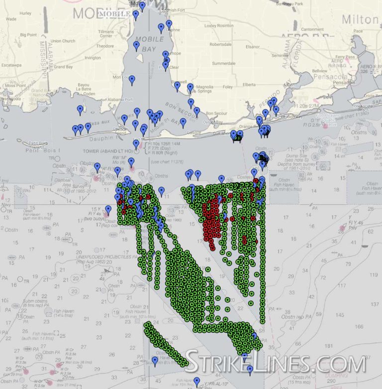 Alabama Public Reefs – StrikeLines Fishing Charts
