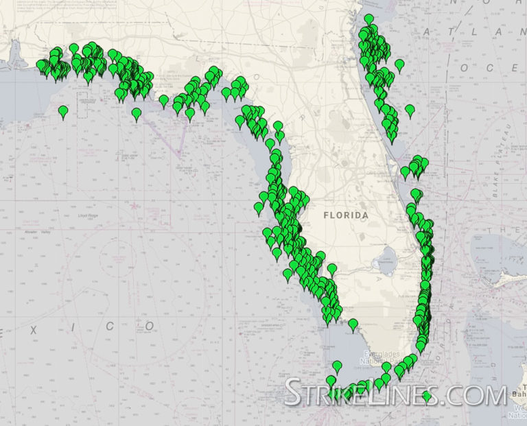 Florida Public Reefs Spots – StrikeLines Fishing Charts
