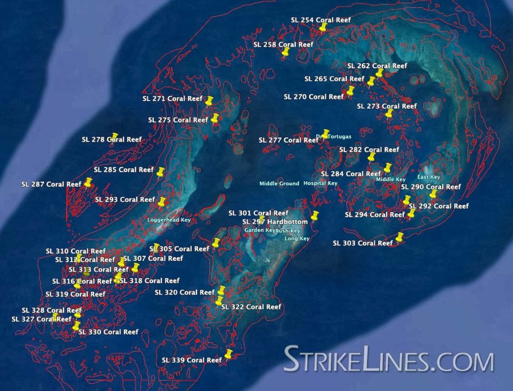 South Florida and Keys Reefs and Hardbottom – StrikeLines Fishing Charts