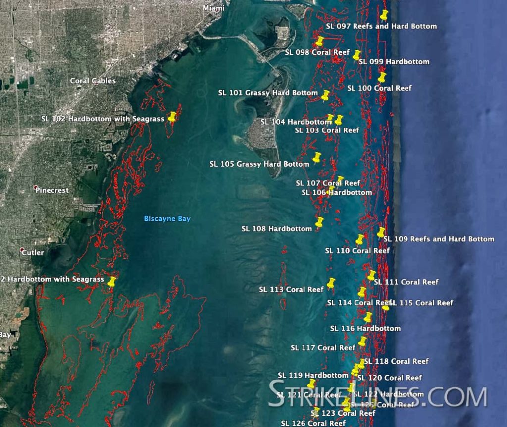 South Florida and Keys Reefs and Hardbottom – StrikeLines Fishing Charts
